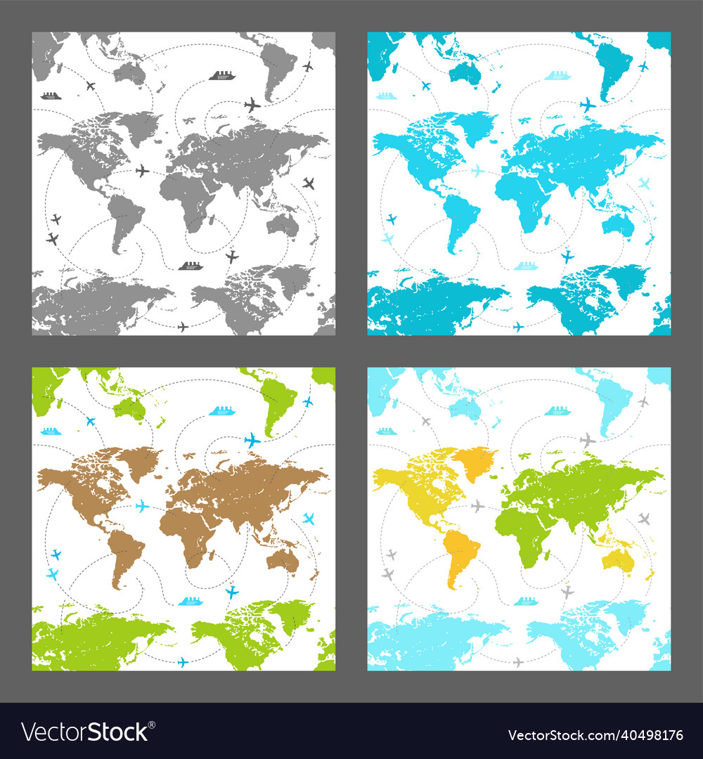 Seamless pattern of the map Royalty Free Vector Image