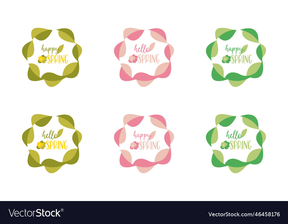 Set of hand drawn spring border and frames Vector Image