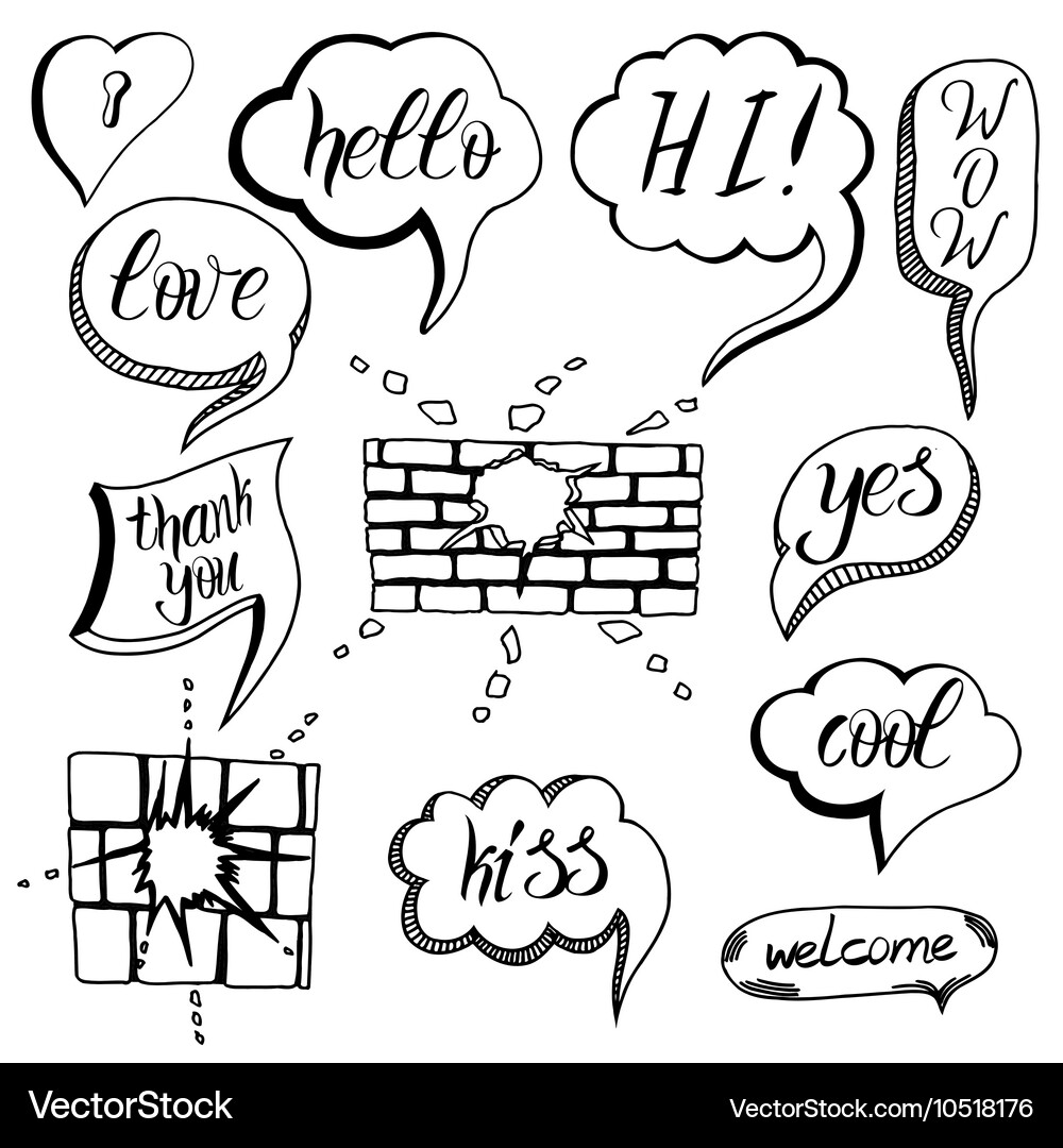 Set speech bubbles Royalty Free Vector Image - VectorStock