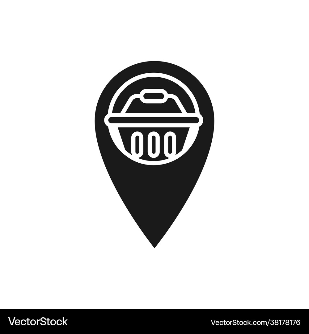 Shopping cart with location icon design Royalty Free Vector