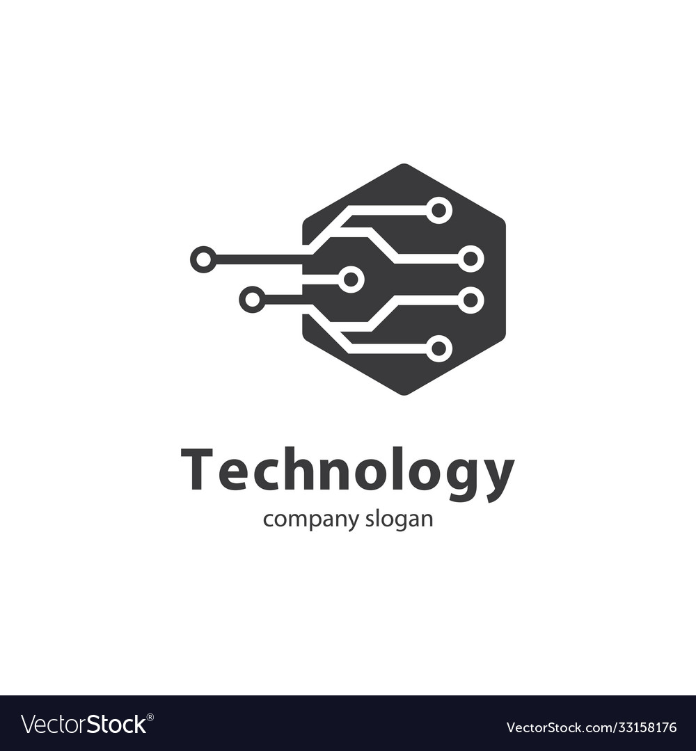 Technology logo template Royalty Free Vector Image