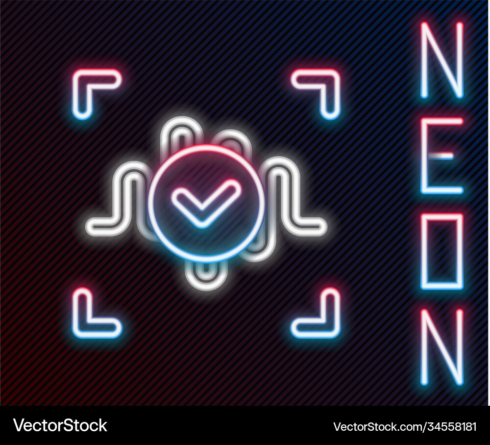 Glowing neon line voice recognition icon isolated Vector Image