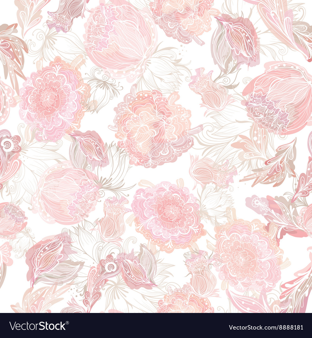 Romantic soft floral pattern Royalty Free Vector Image