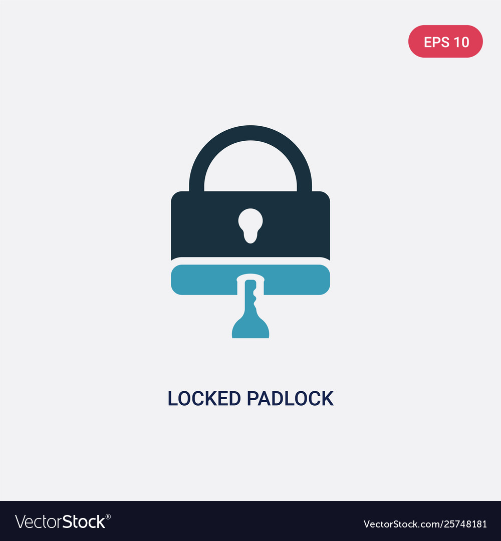 Two color locked padlock icon from security Vector Image