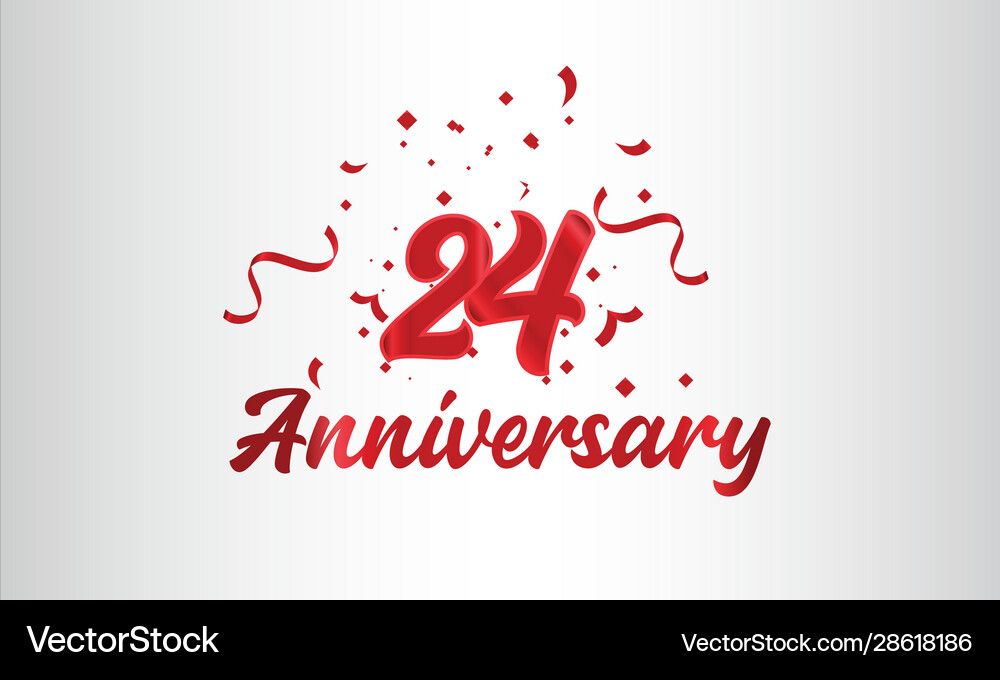 Anniversary celebration background with 24th Vector Image