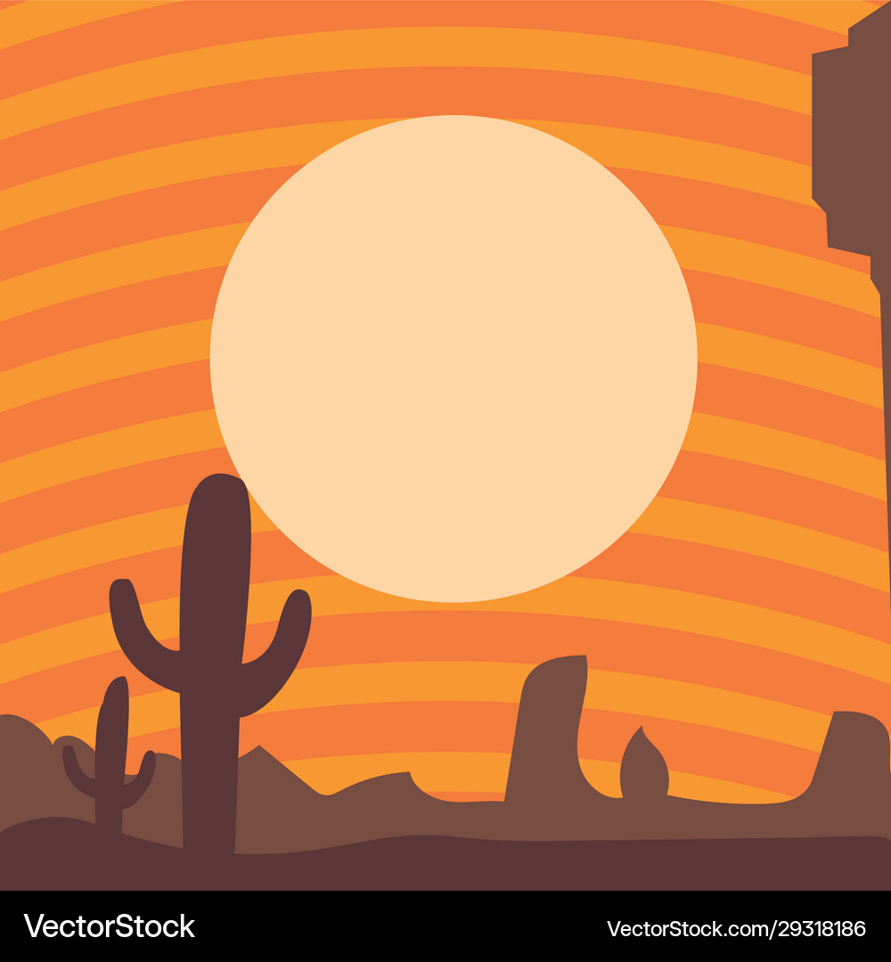 Australian landscape card desert Royalty Free Vector Image