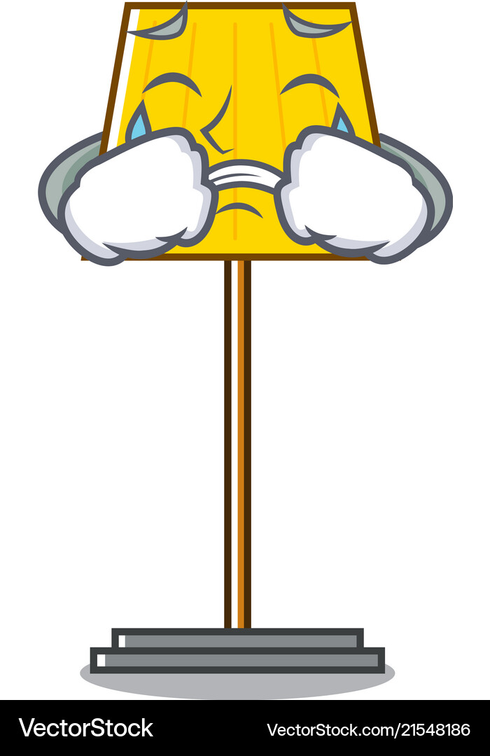 Crying floor lamp mascot cartoon Royalty Free Vector Image