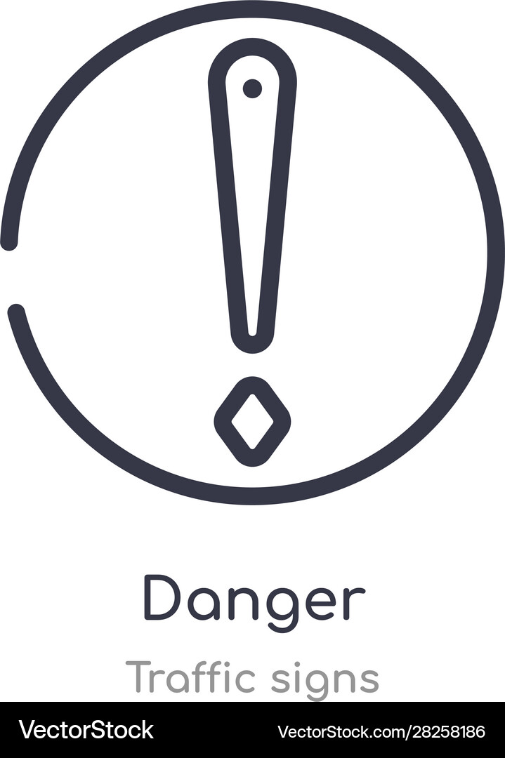 Danger outline icon isolated line from traffic Vector Image