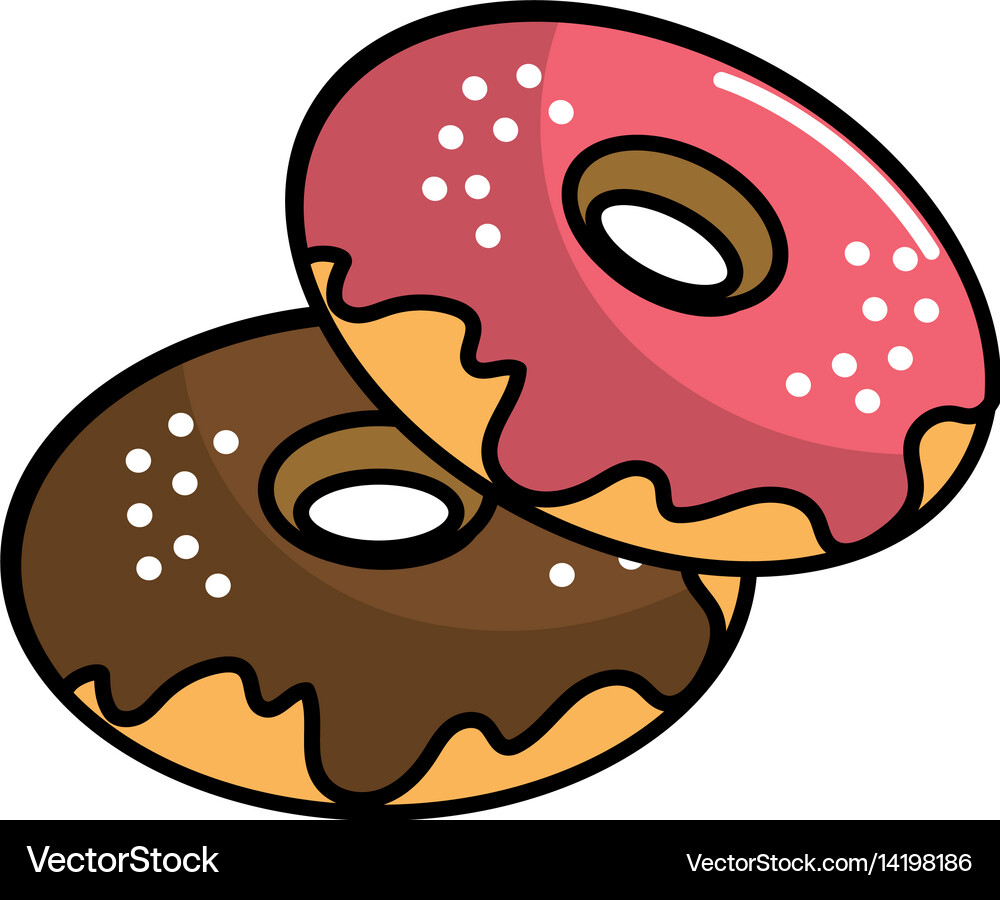 Delicious sweet donut cake Royalty Free Vector Image