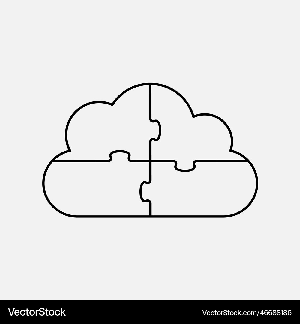 Diagram infographic for 4 steps cloud puzzle Vector Image