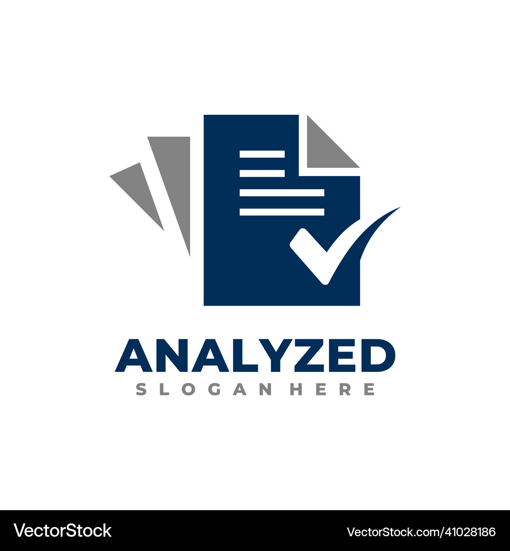 Document Check & Analysis Logo Royalty Free Vector Image