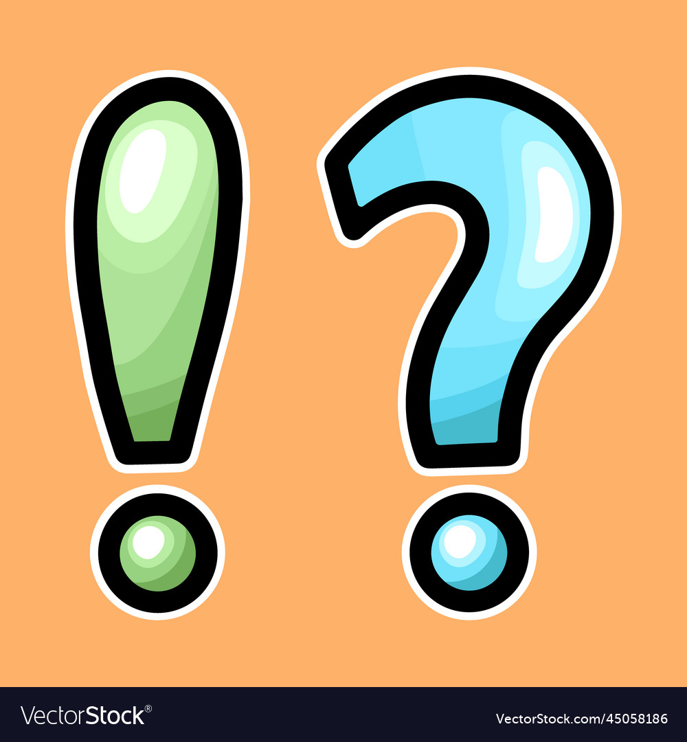 Exclamation mark and question mark punctuation Vector Image