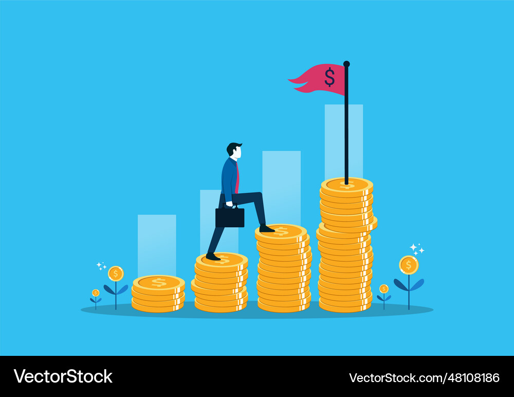 Financial increase goal wealth management Vector Image