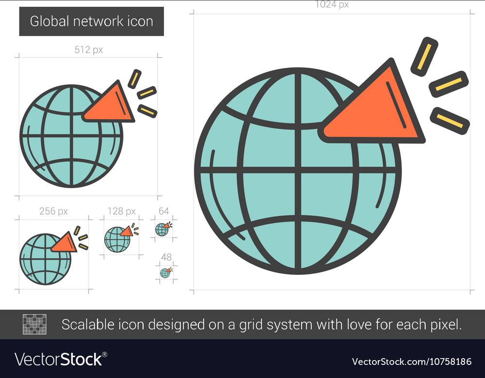 Global network line icon Royalty Free Vector Image Global network line icon Royalty Free Vector Image