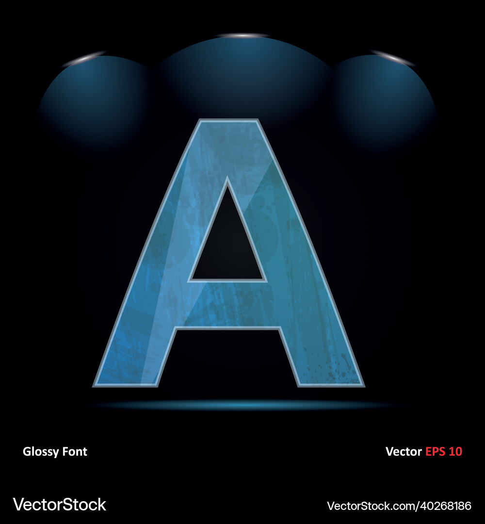 Glossy grunge font letter a dark Royalty Free Vector Image