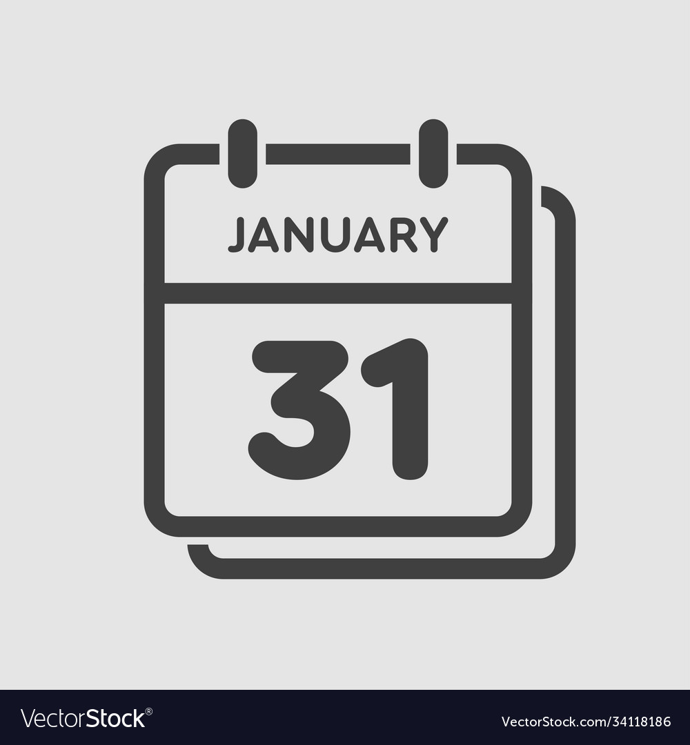 Icon day date 31 january template calendar page Vector Image Icon day date 31 january template calendar page Vector Image