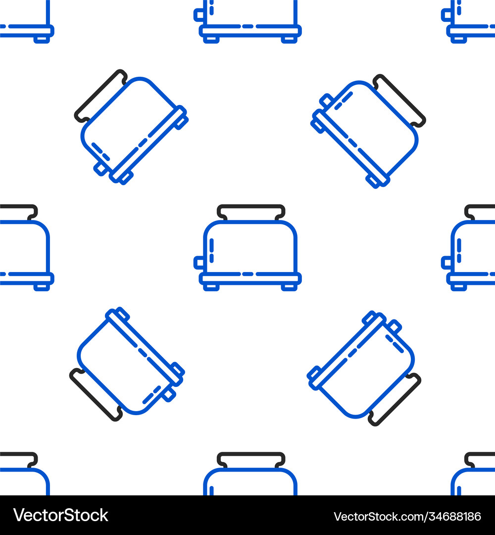 Line toaster with toasts icon isolated seamless Vector Image