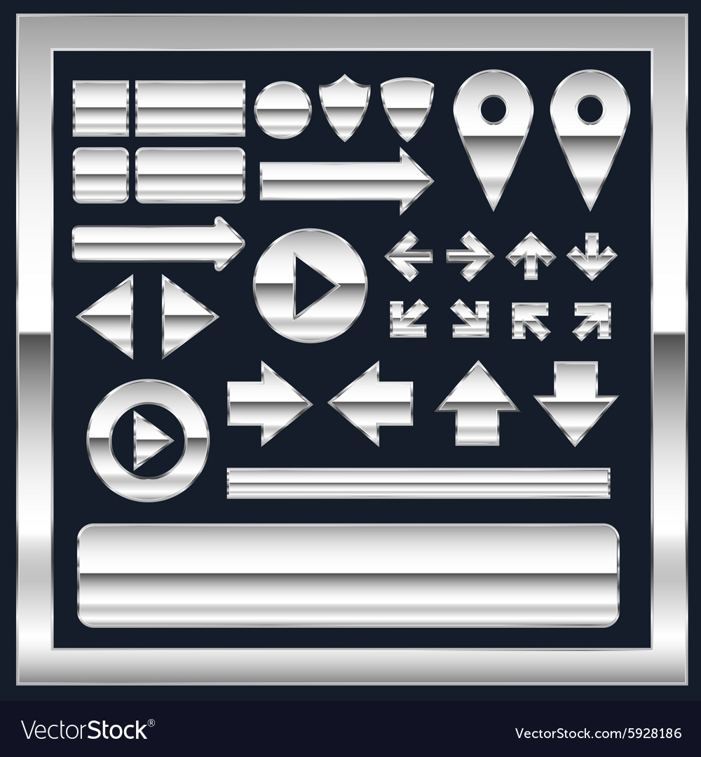 Metal elements Royalty Free Vector Image - VectorStock