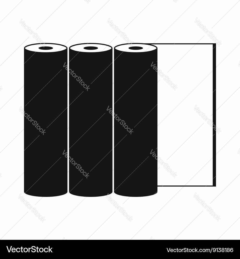 Rolls of paper icon simple style Royalty Free Vector Image