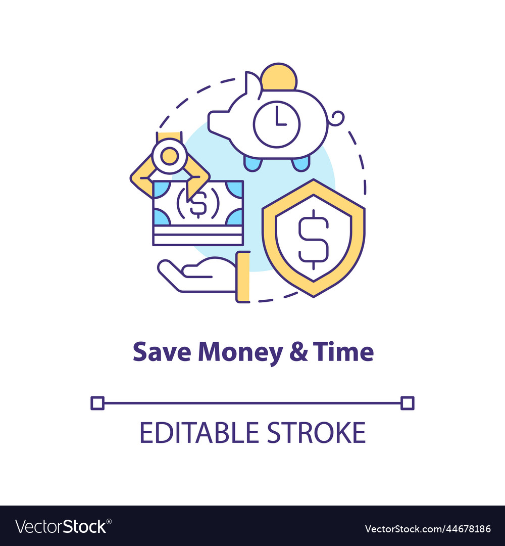 Save money and time concept icon Royalty Free Vector Image