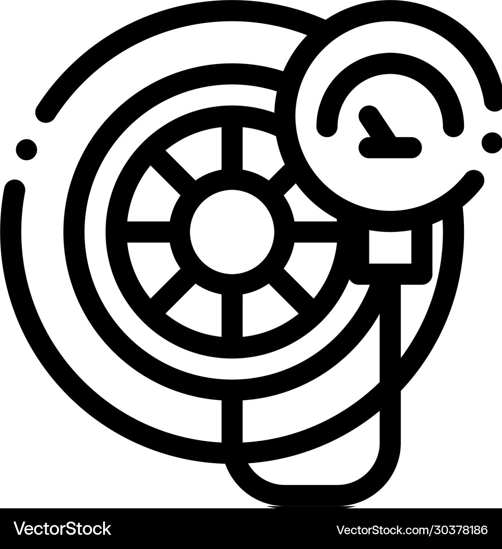 Tire inflation icon outline Royalty Free Vector Image