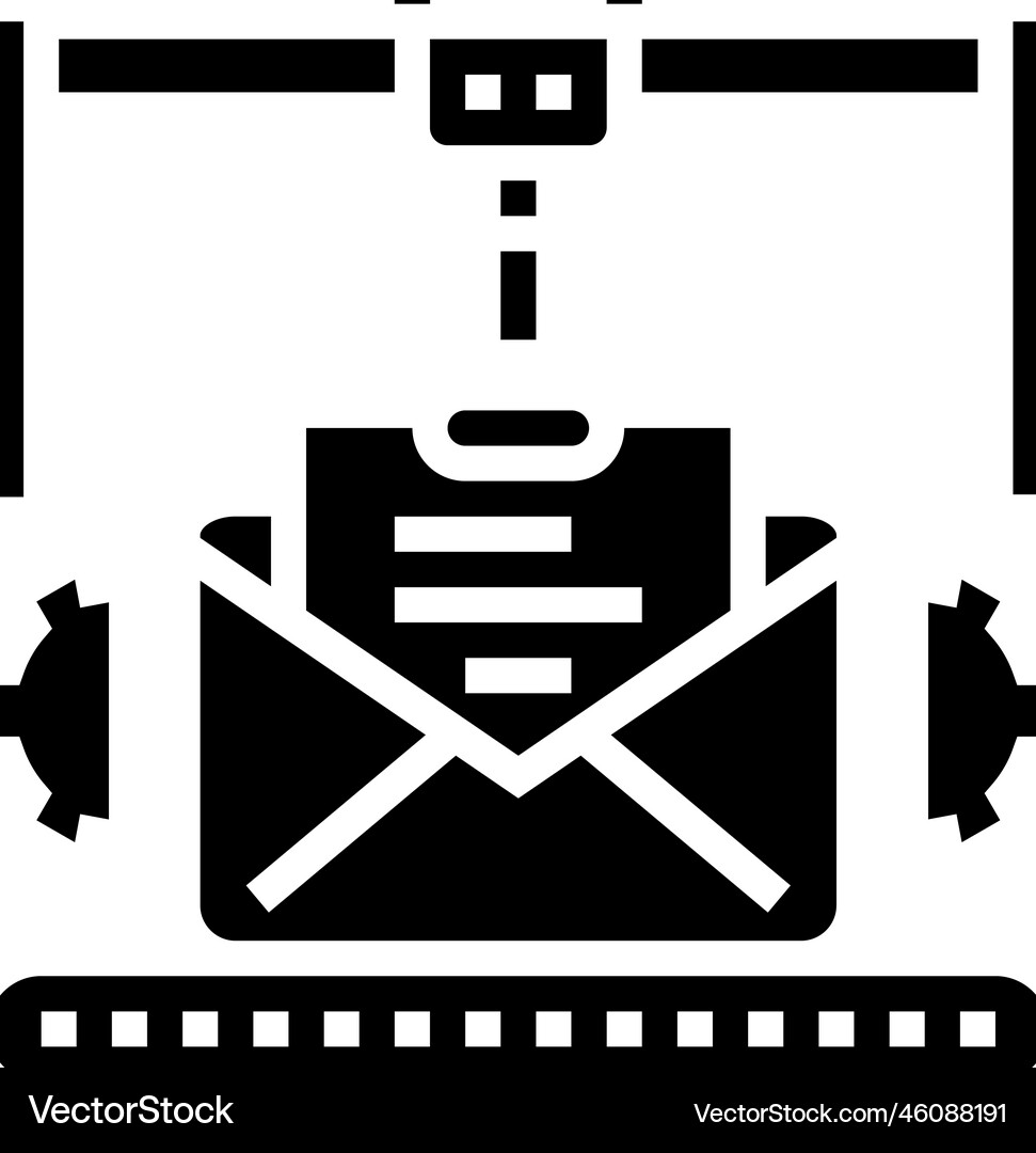 Automated email marketing glyph icon Royalty Free Vector