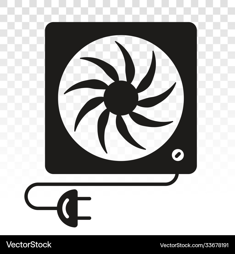 Box fan desk with power plugs - flat icon Vector Image