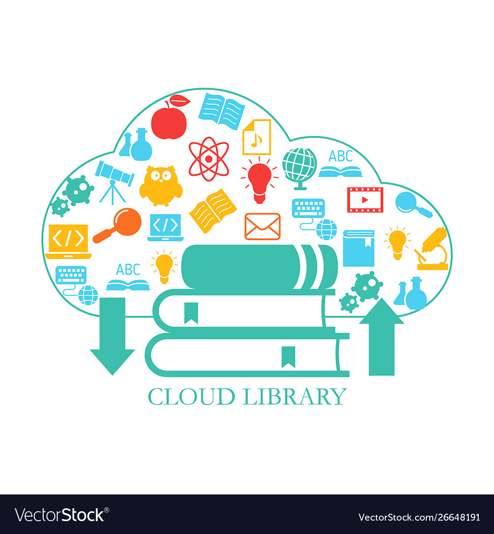 Cloud library Royalty Free Vector Image - VectorStock