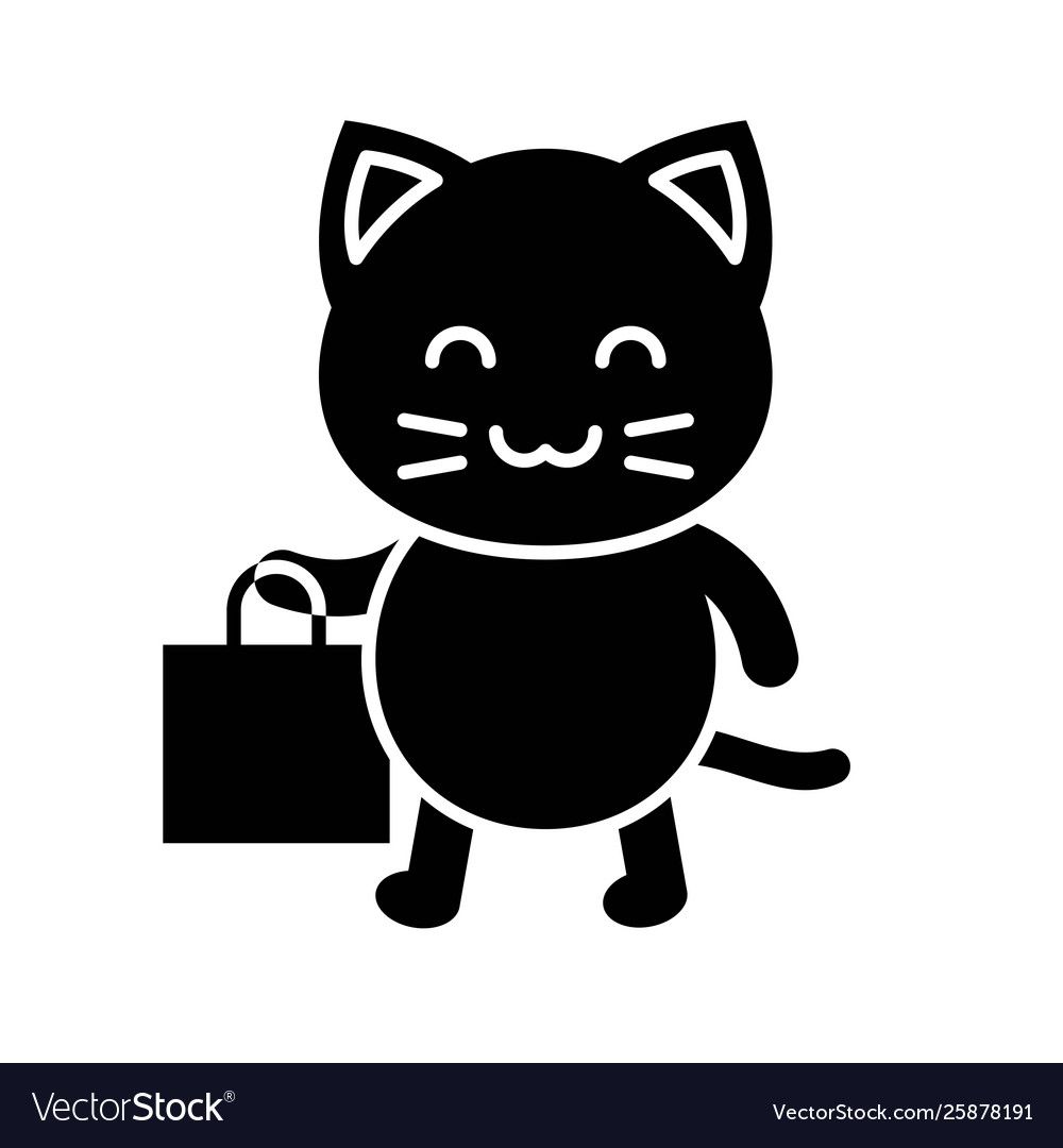 Cute cat avatar solid icon Royalty Free Vector Image