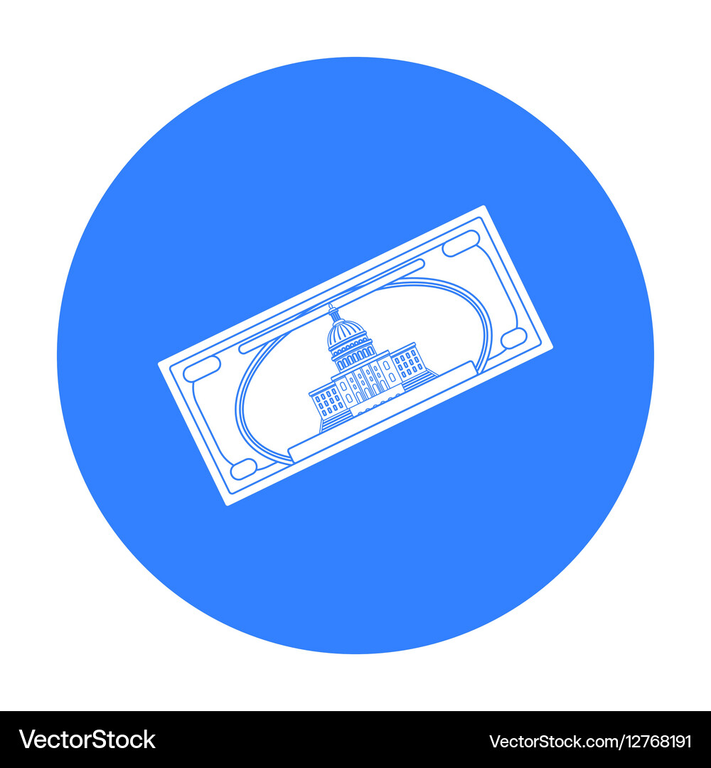 Dollar bill icon in black style isolated on white Vector Image