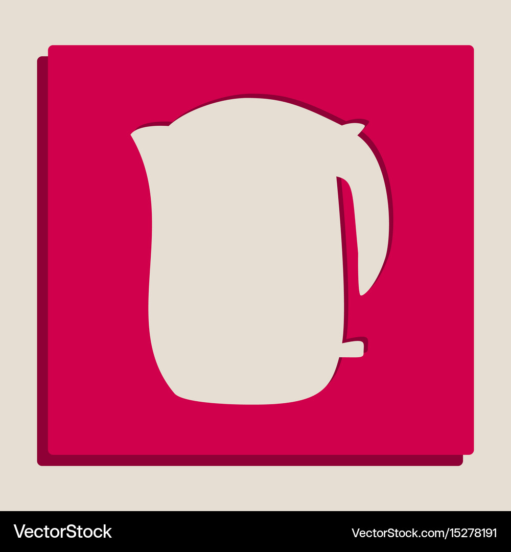 Electric kettle sign grayscale version of Vector Image