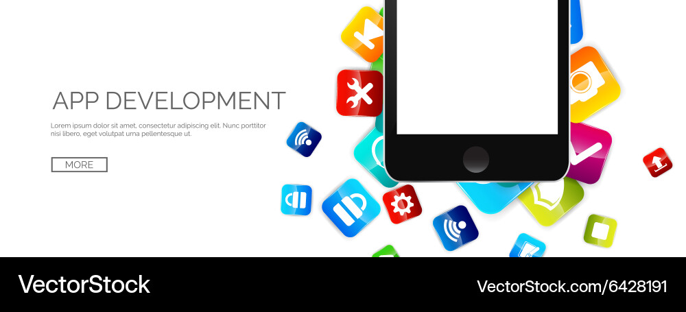 Flat background with apps Royalty Free Vector Image