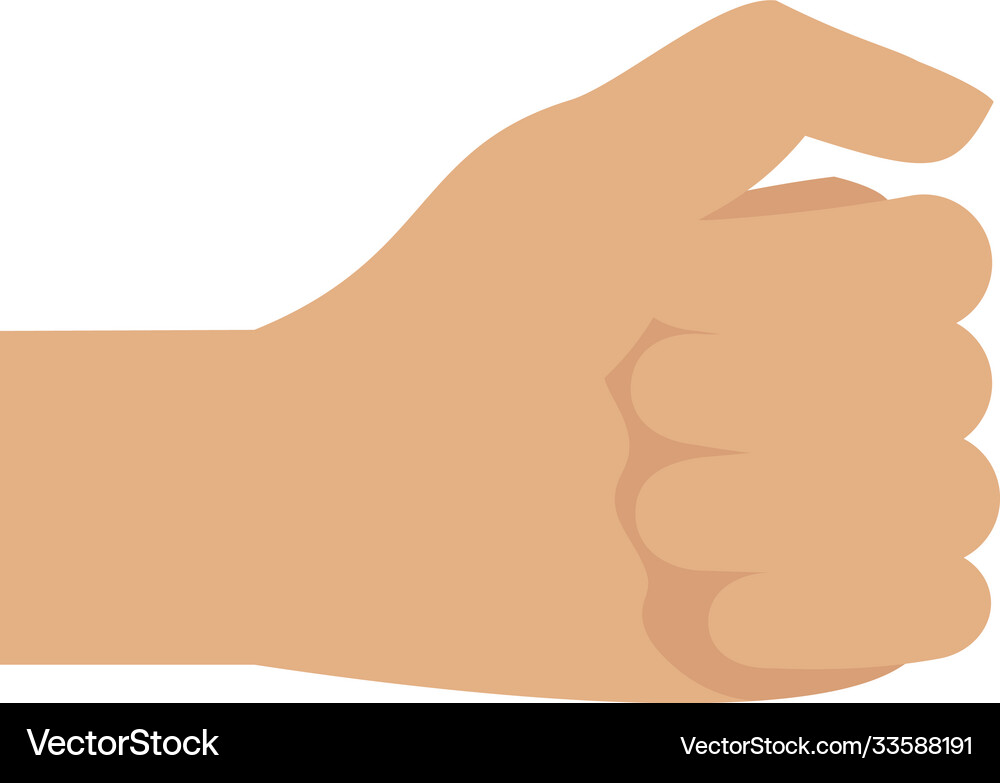 Hand human fist isolated icon Royalty Free Vector Image