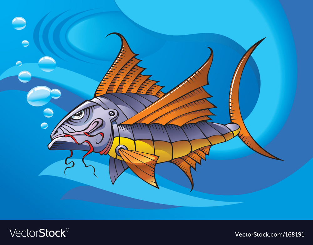 Mechanical fish Royalty Free Vector Image - VectorStock