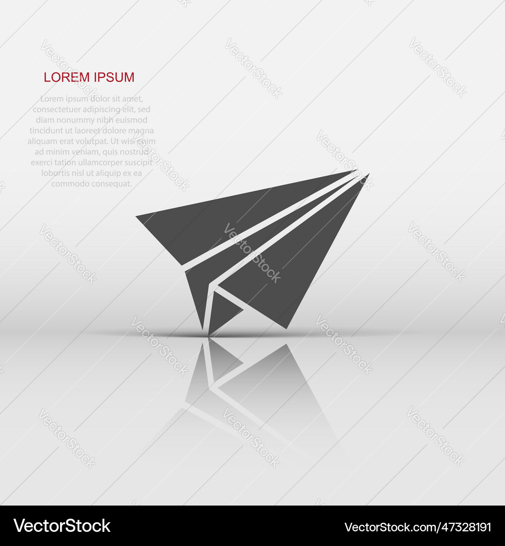 Paper airplane icon in flat style plane on white Vector Image