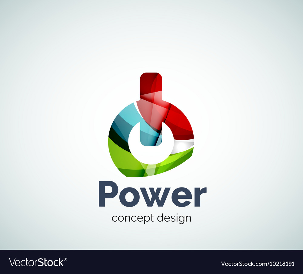Power button logo template Royalty Free Vector Image