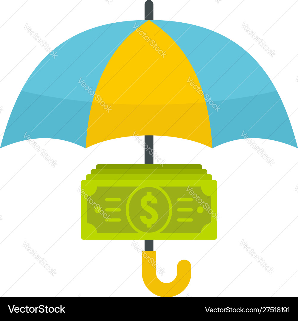 Protect money cash icon flat style Royalty Free Vector Image
