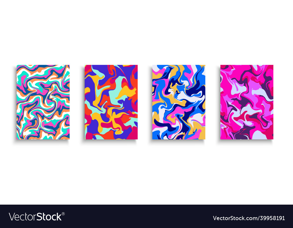 Set of bright colorful posterscards brochures Vector Image