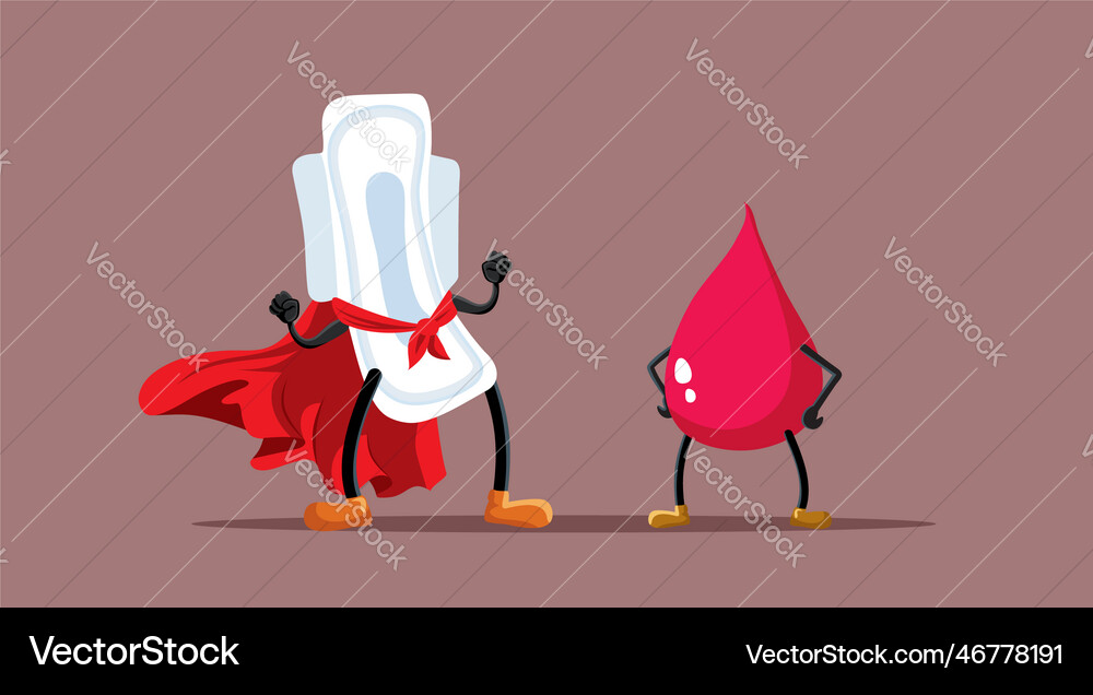 Superhero absorbent tampon period concept Vector Image