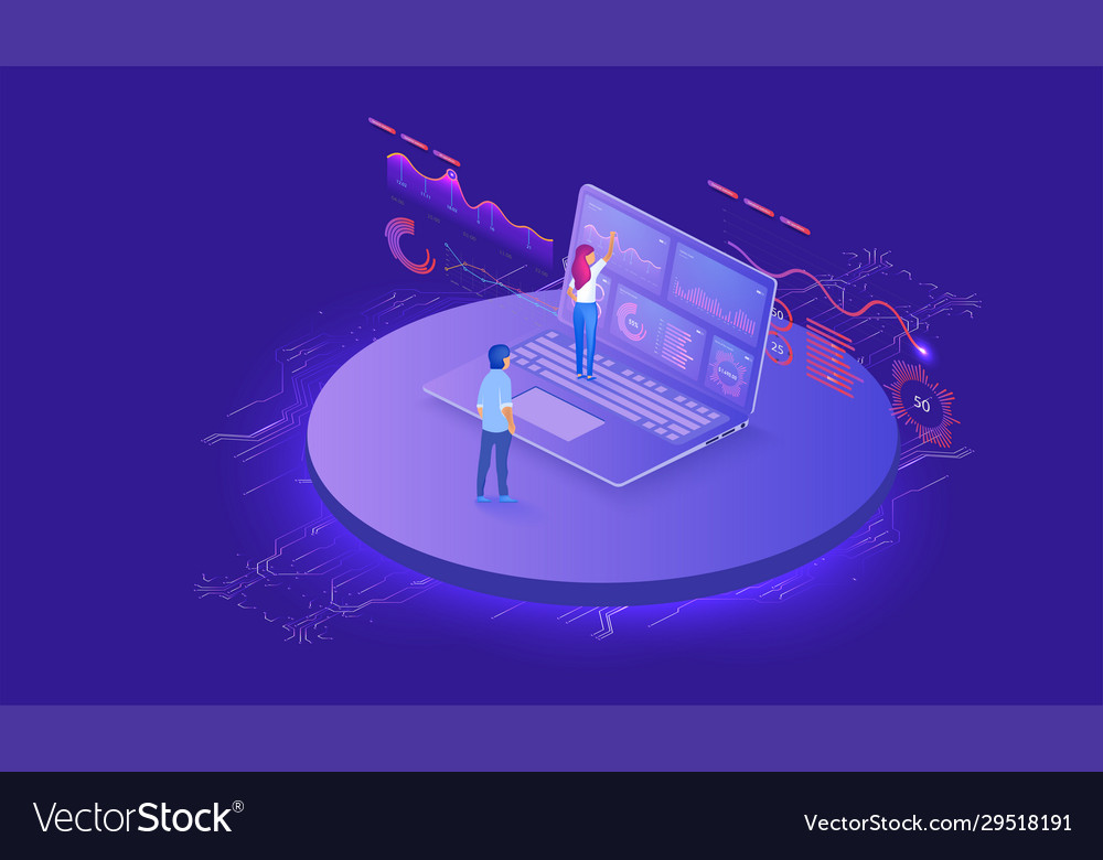 Technology concept build a chart and graphs Vector Image