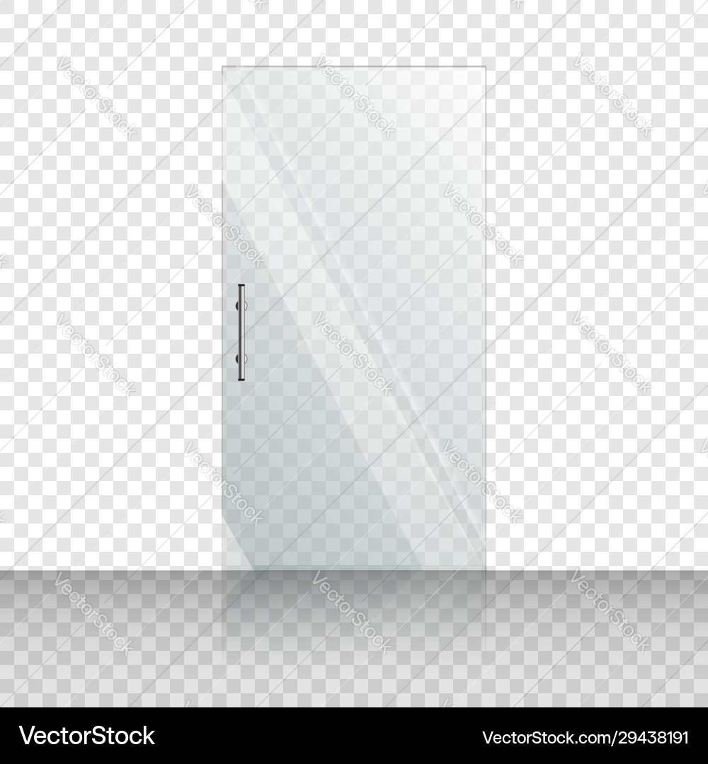 Transparent glass door isolated on Royalty Free Vector Image