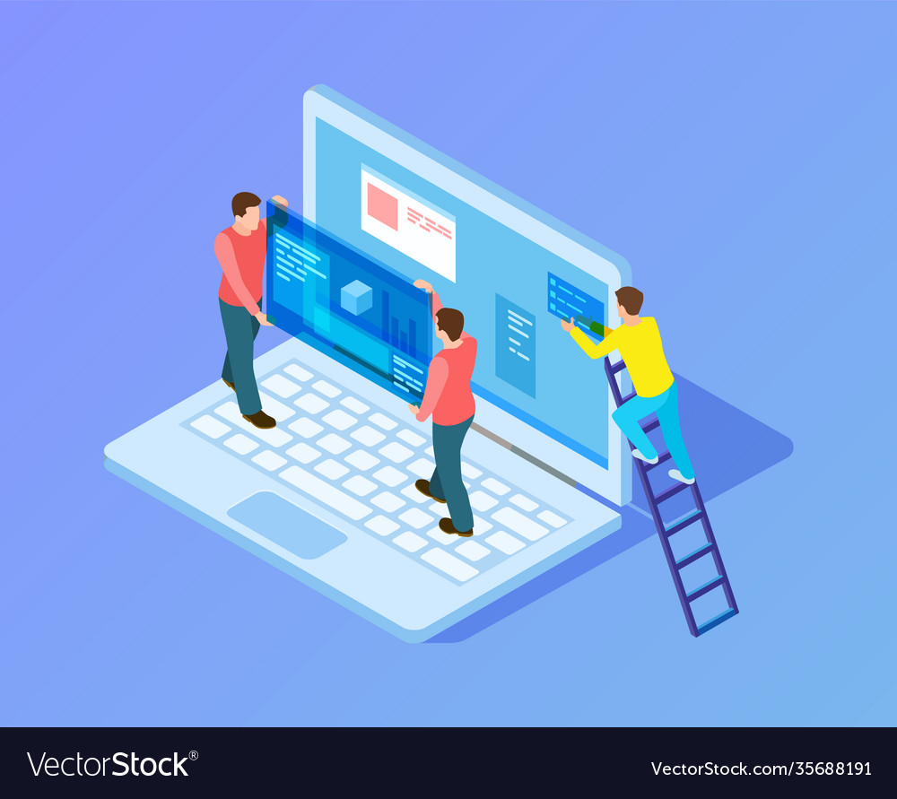 Web interface upgrade developers programmers Vector Image