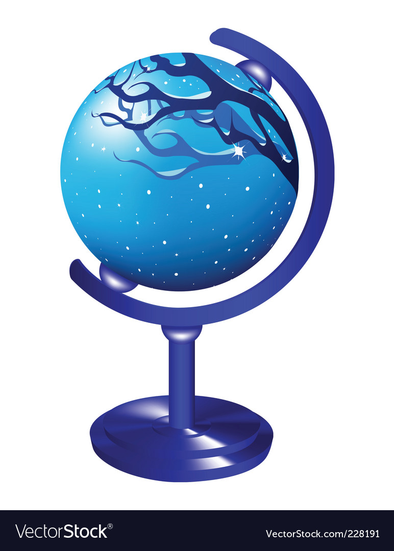 Winter globe Royalty Free Vector Image - VectorStock
