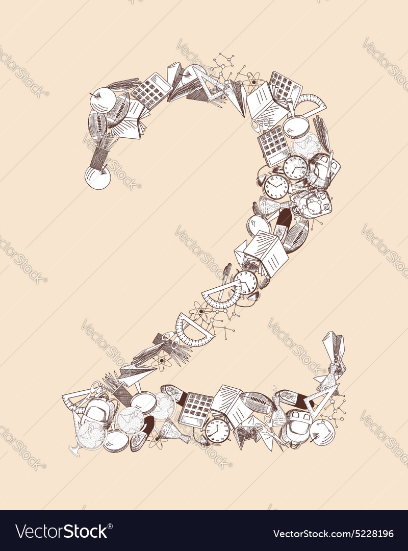 2 School alphabet figure Royalty Free Vector Image