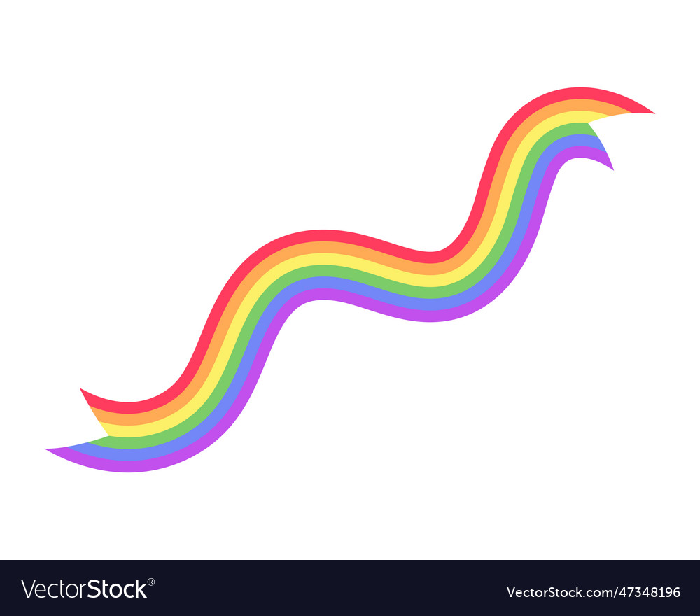 Abstract rainbow ribbon or banner lgbt pride flag Vector Image