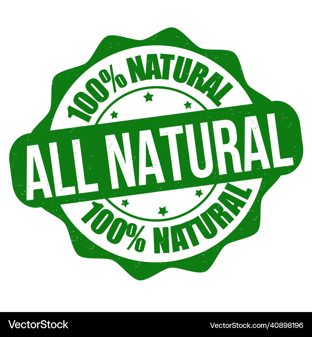 All natural grunge rubber stamp Royalty Free Vector Image