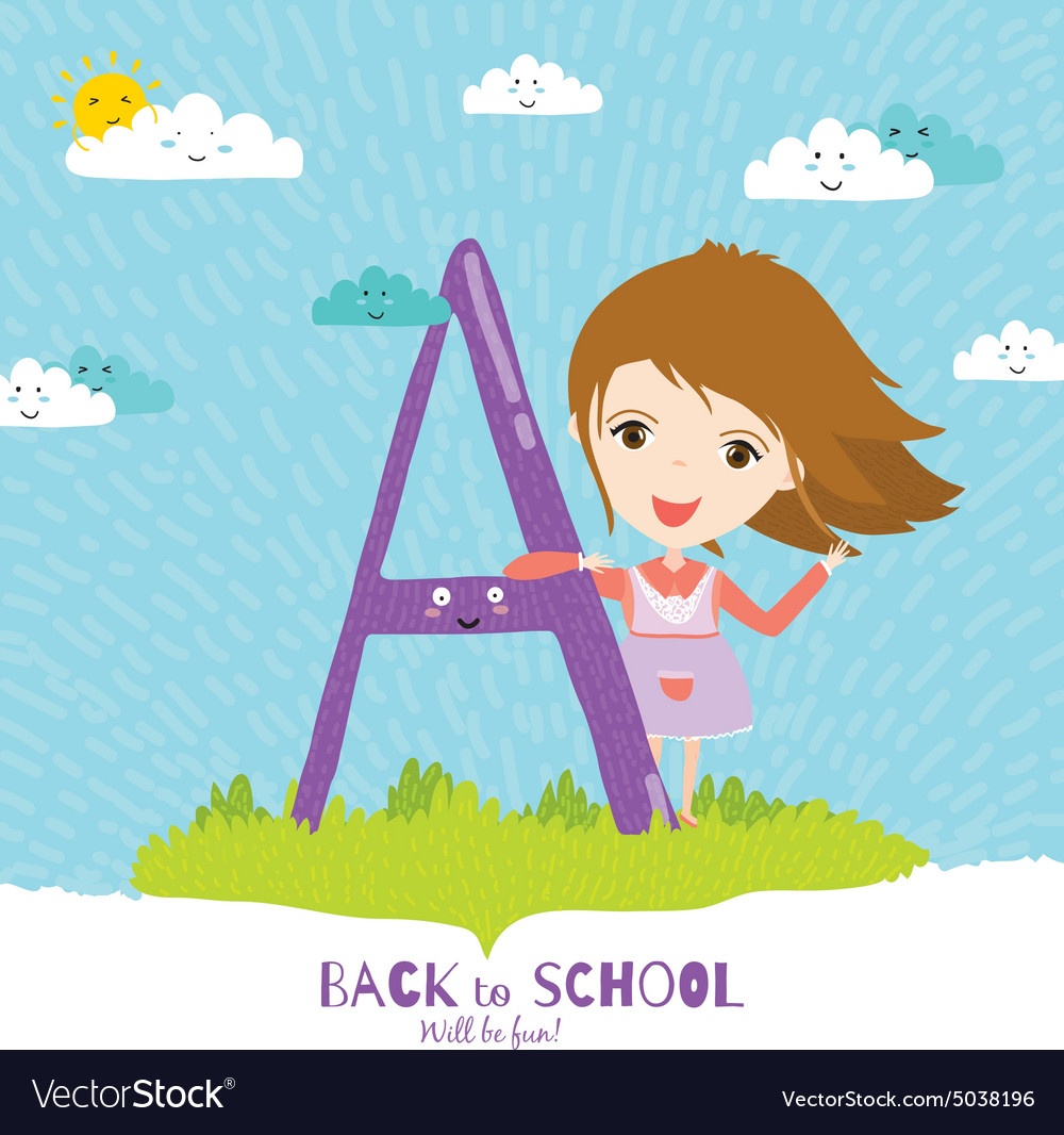 Back to school notes with smiling happy kids Vector Image