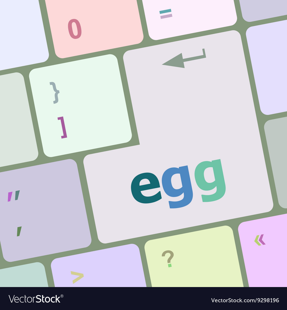 Egg word on computer pc keyboard key Royalty Free Vector