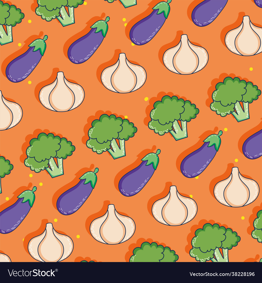 Fresh vegetables pattern Royalty Free Vector Image