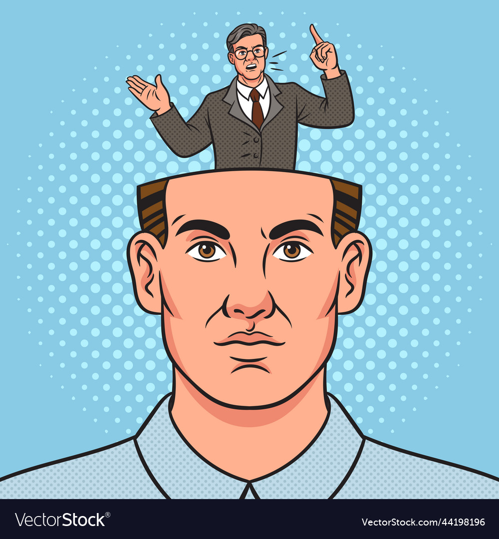 Politician Speaks In Man Head Pinup Pop Art Vector Image 
